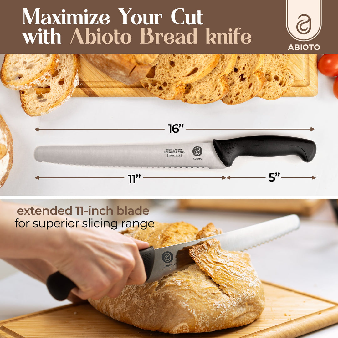 11" Serrated Bread Knife by ABIOTO – Abioto Baking