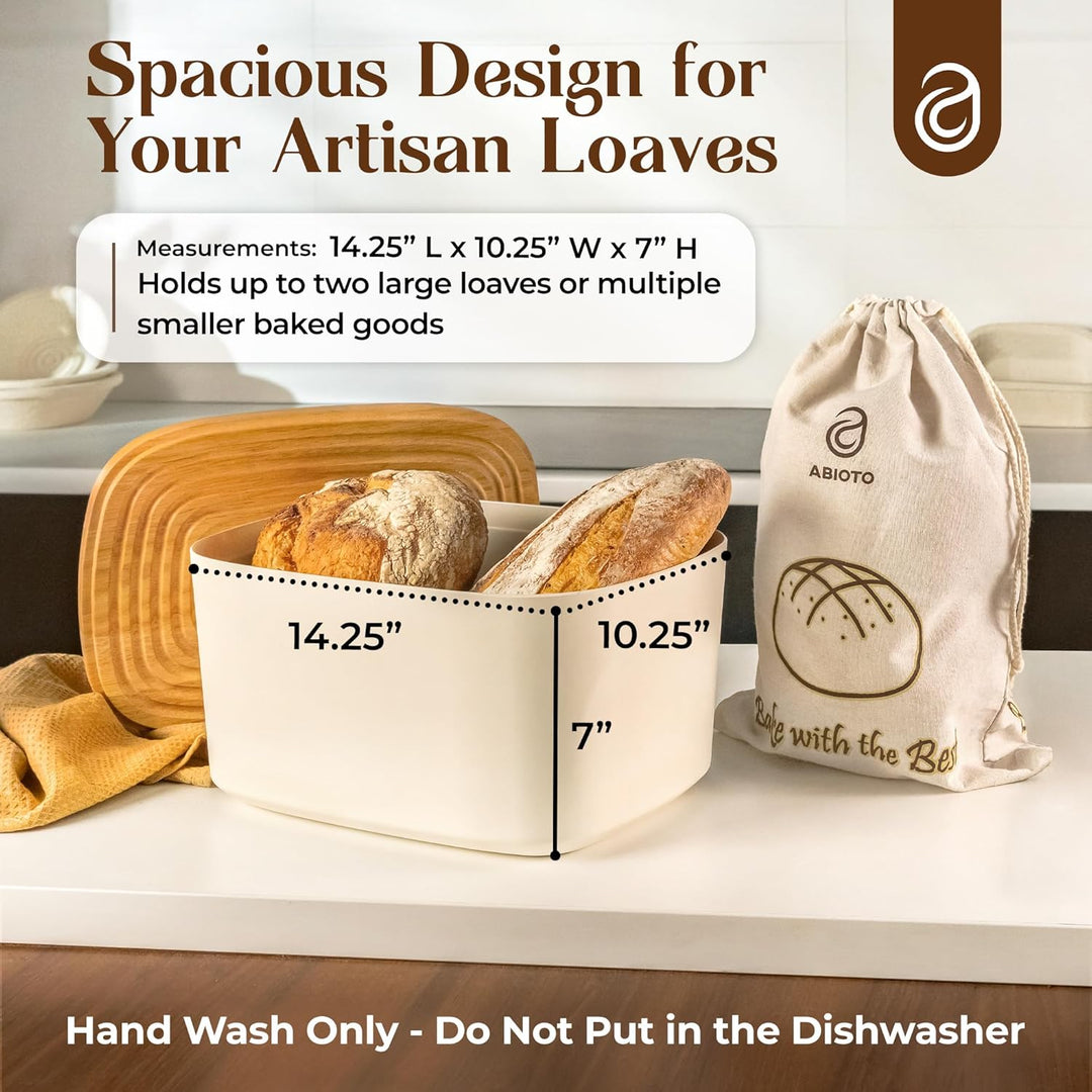 Bread Box with Cutting Board for Kitchens – Abioto Baking